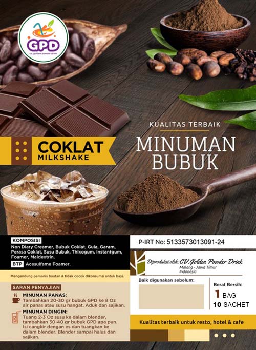 Premium Coklat Milkshake 1 BAG (10 Sachet)